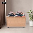 2pcs Imitation Wood Grain PP 90x62x17cm Storage Basket 200-Liter ...