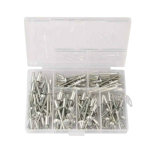 Colaxi 120 Pieces Rivets Aluminum Rivets Nail Pull Open End Metal ...