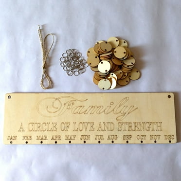 Family Birthday Board Reminder Hanging DIY Wall Wooden Calendar Listing ...