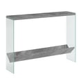 Convenience Concepts SoHo Glass V Console Table with Shelf, Gray Faux ...