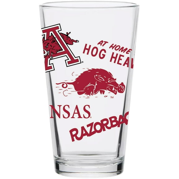 Logo Brands Arkansas Razorbacks Two-Piece 16oz. Striped Pint Glass Set ...