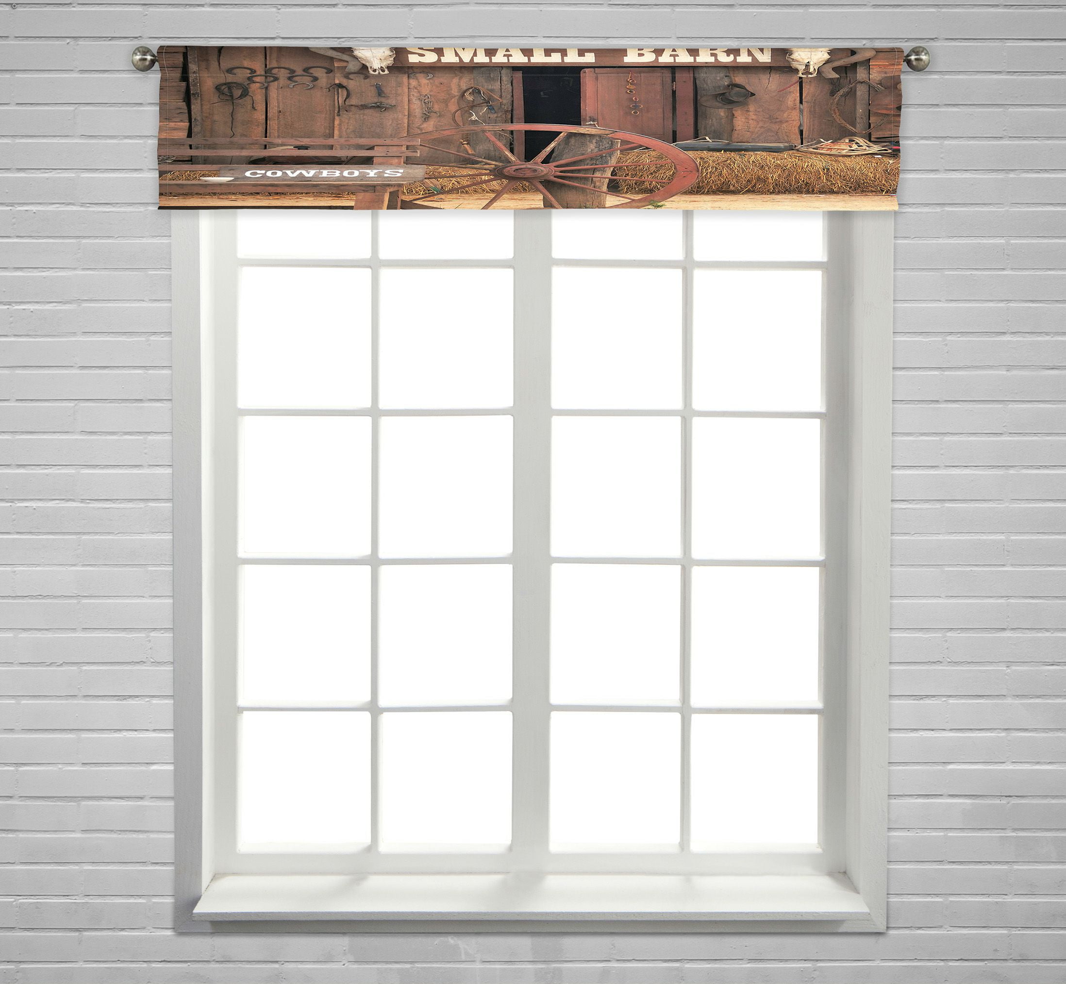 ABPHQTO Western Style Cowboy Home Window Curtain Valance Rod Pocket ...