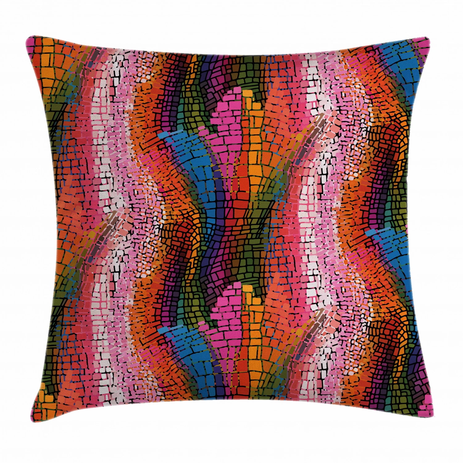 Modern Decor Throw Pillow Cushion Cover, Abstract Rainbow Vivid ...