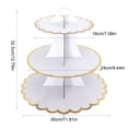 Beforeyayn White Three-Tier Cupcake Stand - Disposable Scalloped Edge ...