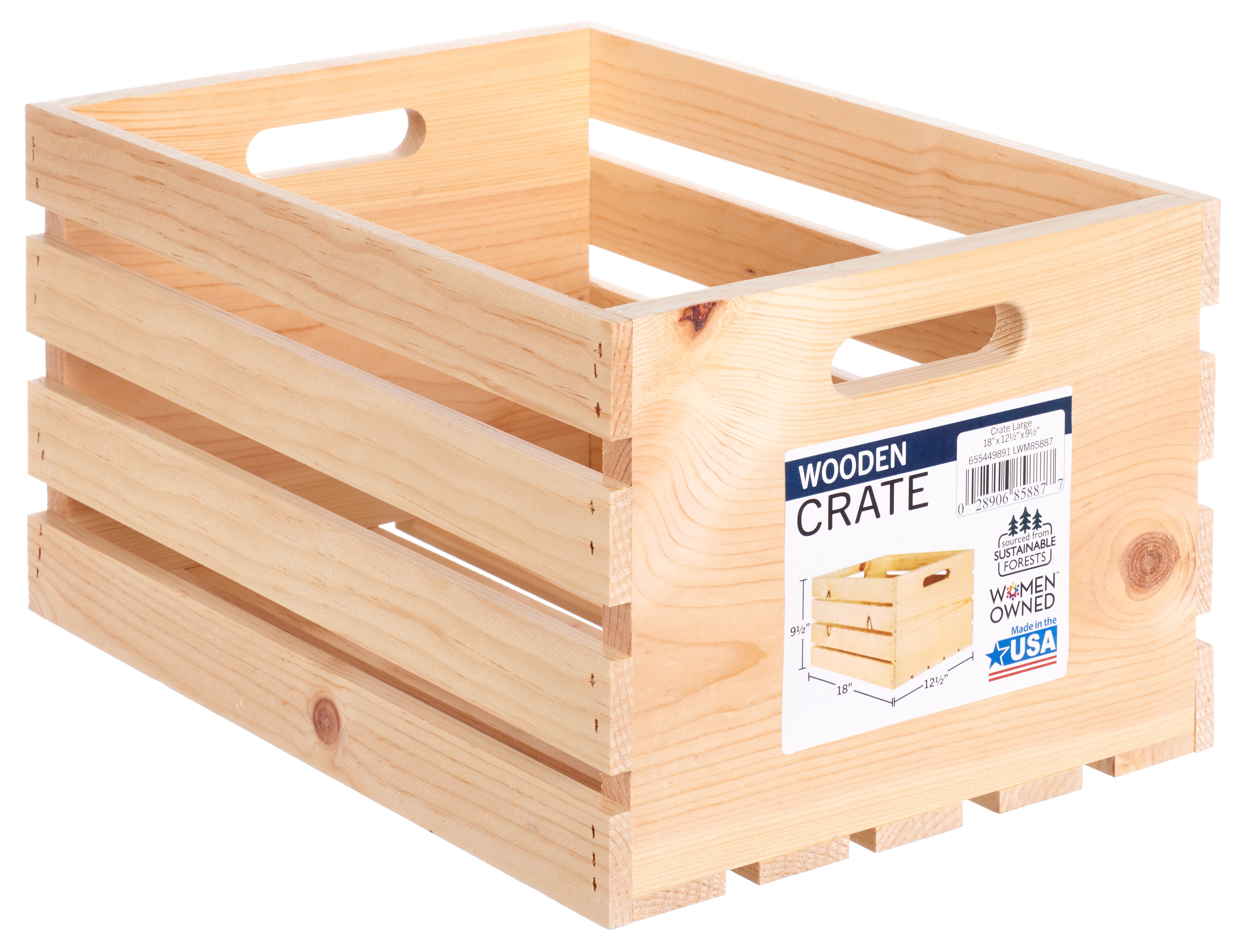 Unfinished Wood Crate 18" - Walmart.com