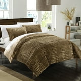 Alligator 3 Piece Comforter Set Faux Fur Micro Mink Alligator Skin ...