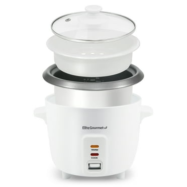 BLACK+DECKER 6-Cup Rice Cooker with Steaming Basket, White, RC506 ...