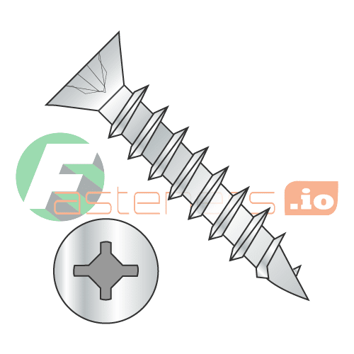 #6 x 1" Deep Thread Wood Screws / Combo / Flat Head / Steel / Zinc ...