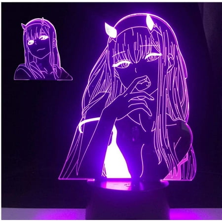 Anime Lamp 2 Patterns Zero Two Figure Gift for Bedroom Decor Nightlight ...