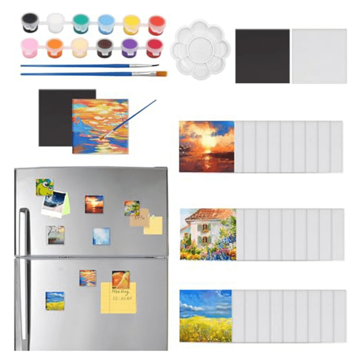 Click here for Unbranded 30 Pcs 2.6 Inch Mini Magnetic Canvas Pan... prices
