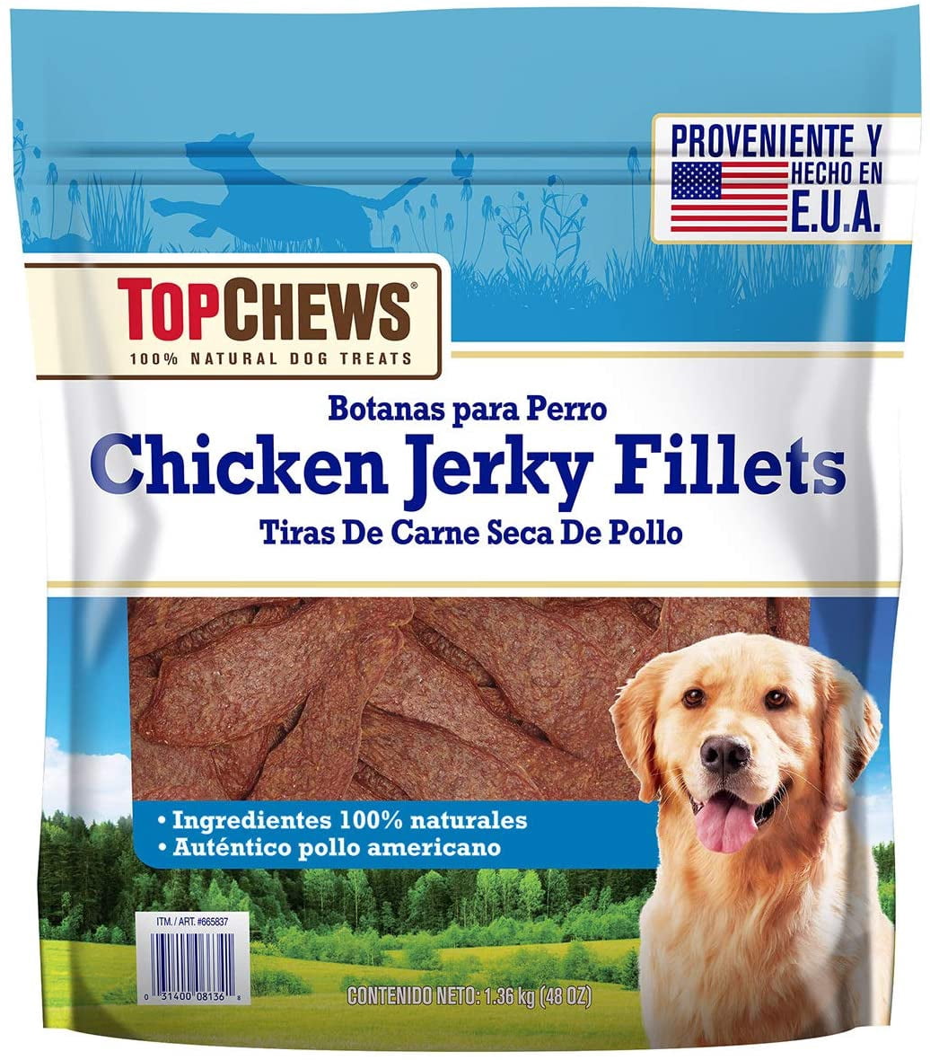 Botana Para Perro Top Chews Tiras de Carne Seca de Pollo 1.36 kg Top ...