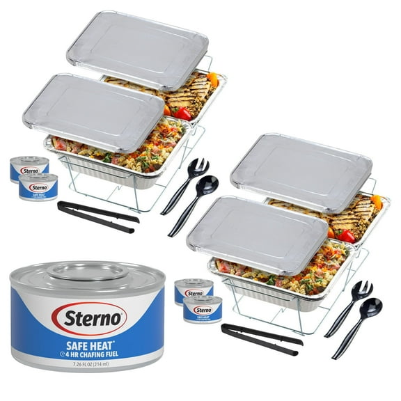"Diplastible Disposable Chafing Dish Buffet Set, Food Warmers with Foil ...