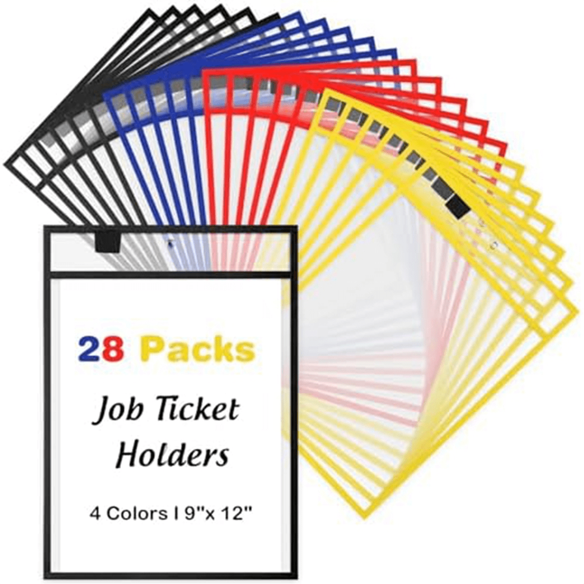 28Piece Work Note Holder Reusable Note Holder Pocket Plastic File Bag ...