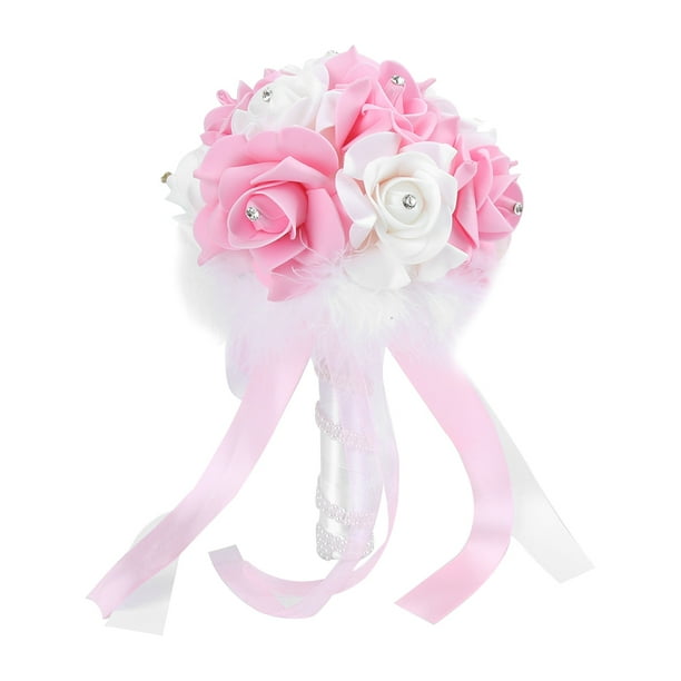 Ramo de novia de rosas artificiales de color rosa para bodas y ...