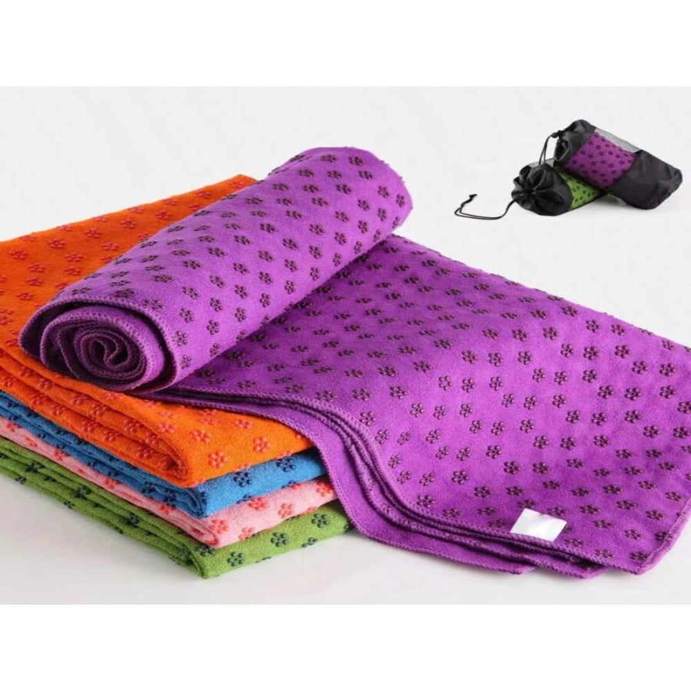 Click here for Deelleeo Wider Plum Dot Yoga Towel With Mesh Bag N... prices