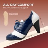 Chase & Chloe Women's Vintage-Inspired Lace-Up Oxford Pumps with ...