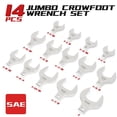 1/2" Drive Jumbo Crowfoot Wrench Set, 14-Piece SAE Crows Foot Wrench ...