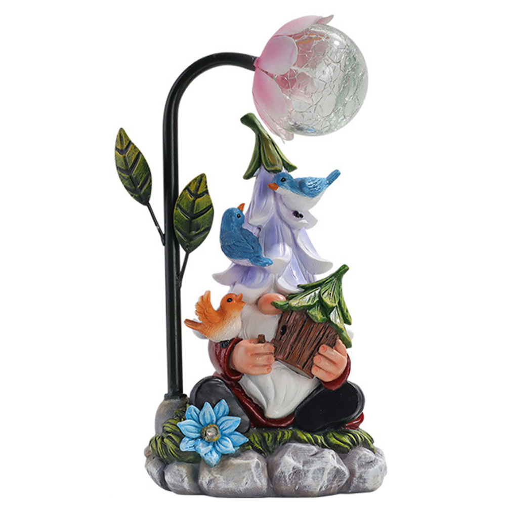 Garden Statues Sculptures Decor With Solar Powered Led Light Decoration ...