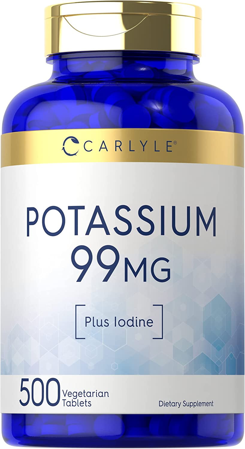 Potassium 99mg | Plus Iodine | 500 Vegetarian Tablets | Non-GMO and ...