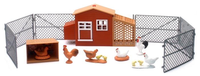 New Ray Plastic Chicken Coop Playset with Sounds SS-05116 - Walmart.com