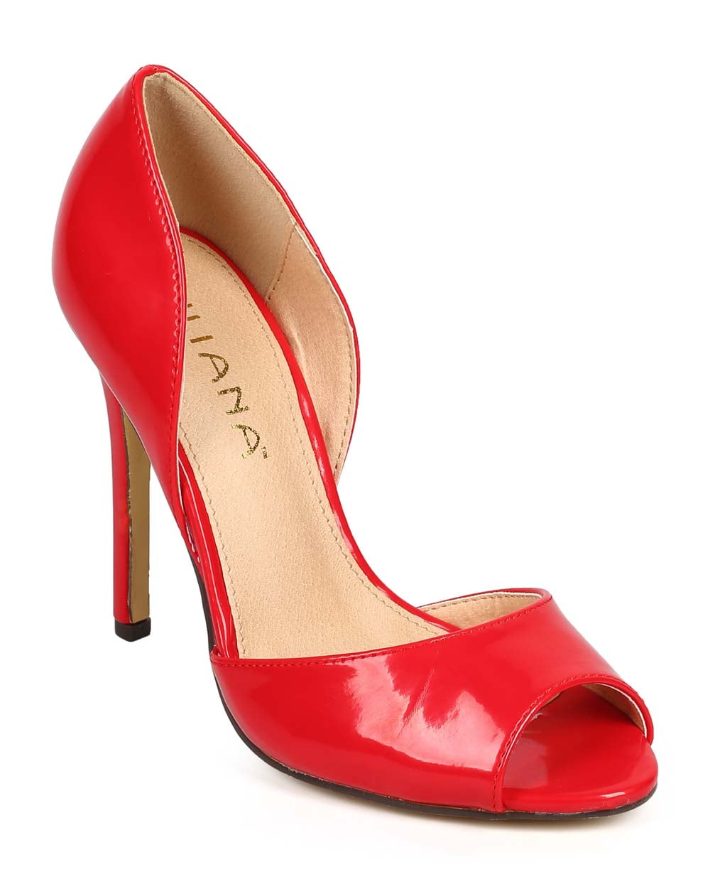 New Women Liliana Zia-3 Patent Peep Toe D'orsay Single Sole Stiletto ...