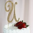 BalsaCircle Letter U Cake Topper 4.5" Gold Rhinestone Personalized ...