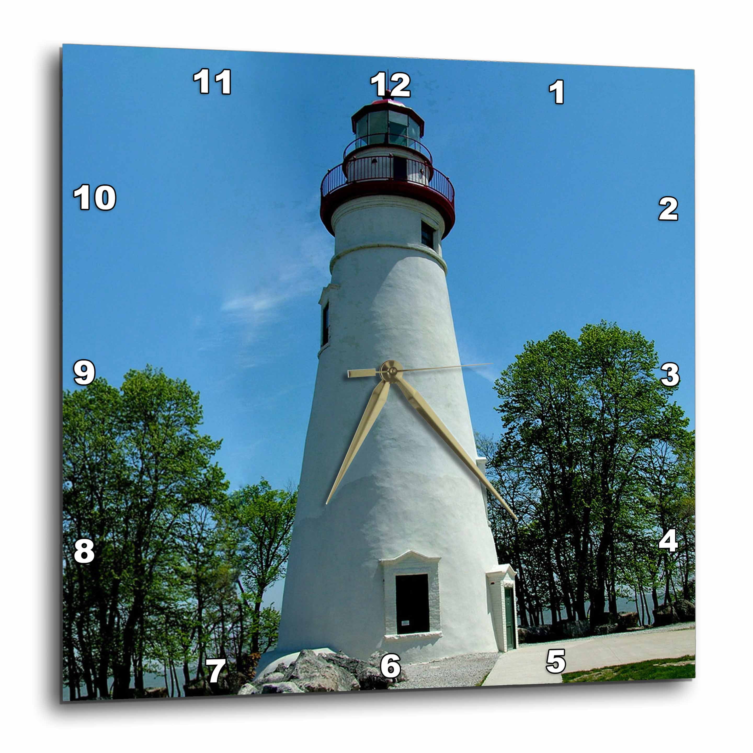 3dRose Marblehead Lighthouse Looking Over Lake Erie - Wall Clock, 13 by ...