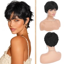 DAPRZIY Grey Pixie Wigs for Women - Gray Short Natural Layered Haircut ...