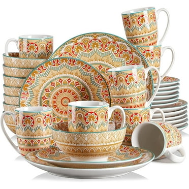 Vancasso Dinnerware Sets, Stoneware Dinner Set for 8, 32-Piece Round ...