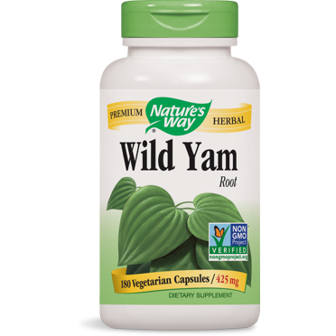 Nature's Way Organic Wild Yam Root 425mg - Women's Health Capsules, 100 ...