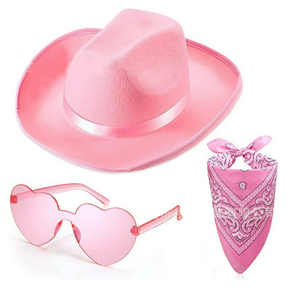 Click here for Generic Wide Brim Cowgirl Hat Scarf Sunglasses Com... prices