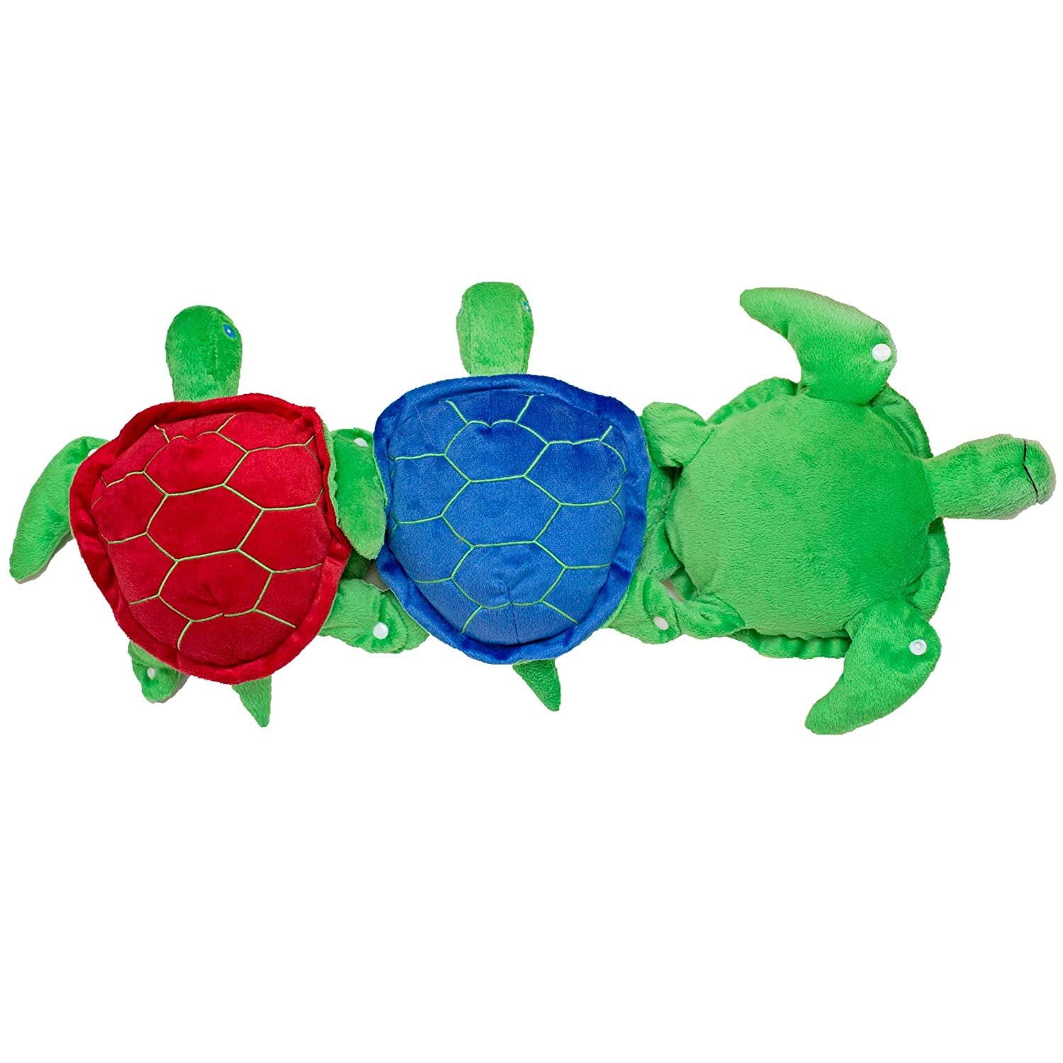 Fun and Function Plush Snapping Turtles with Fuzzy Texture Set of 3 ...