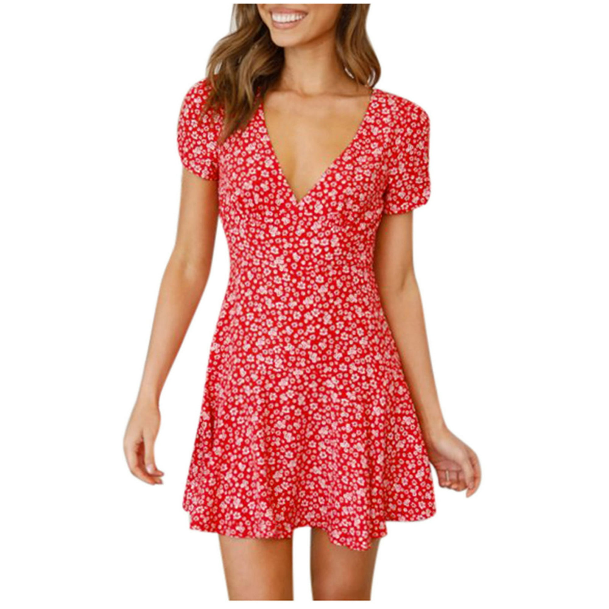 Click here for Fridja Womens Floral Print Short Sleeve V Neck Coc... prices