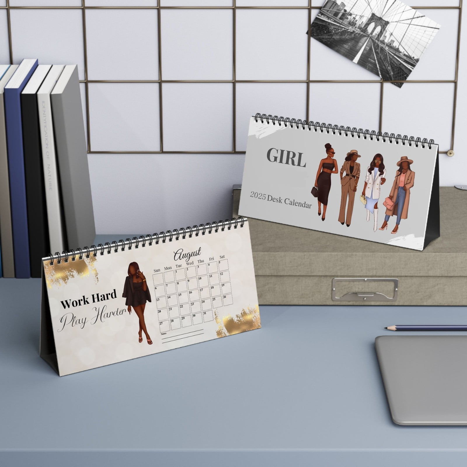 Ceimmolca Aesthetic Woman Desk Calendar 2025 Aesthetic Desk Calendar ...