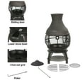 Chiminea Fireplace Patio Fire Pit Wood Burning Cast Iron Lid Black ...
