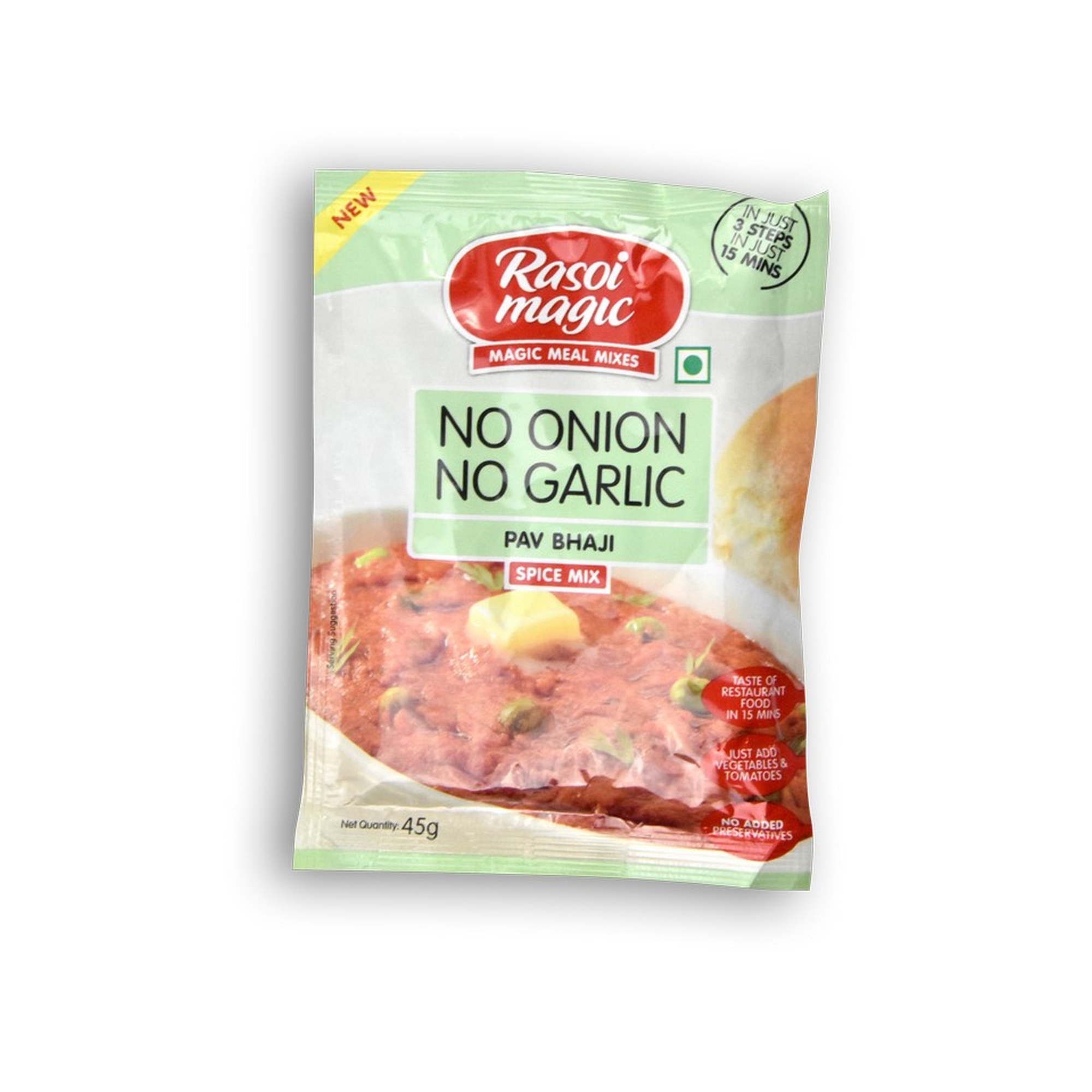 RASOI MAGIC Pav Bhaji No Onion No Garlic - 50 Grams (1.59oz) - Walmart.com