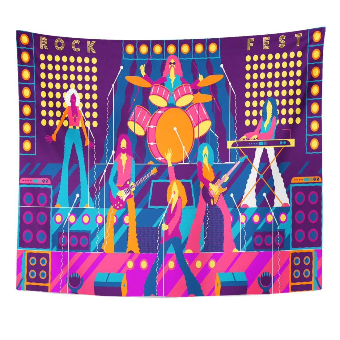 ZEALGNED Colorful Billboard Rock Band on Stage Concert Festival Party ...