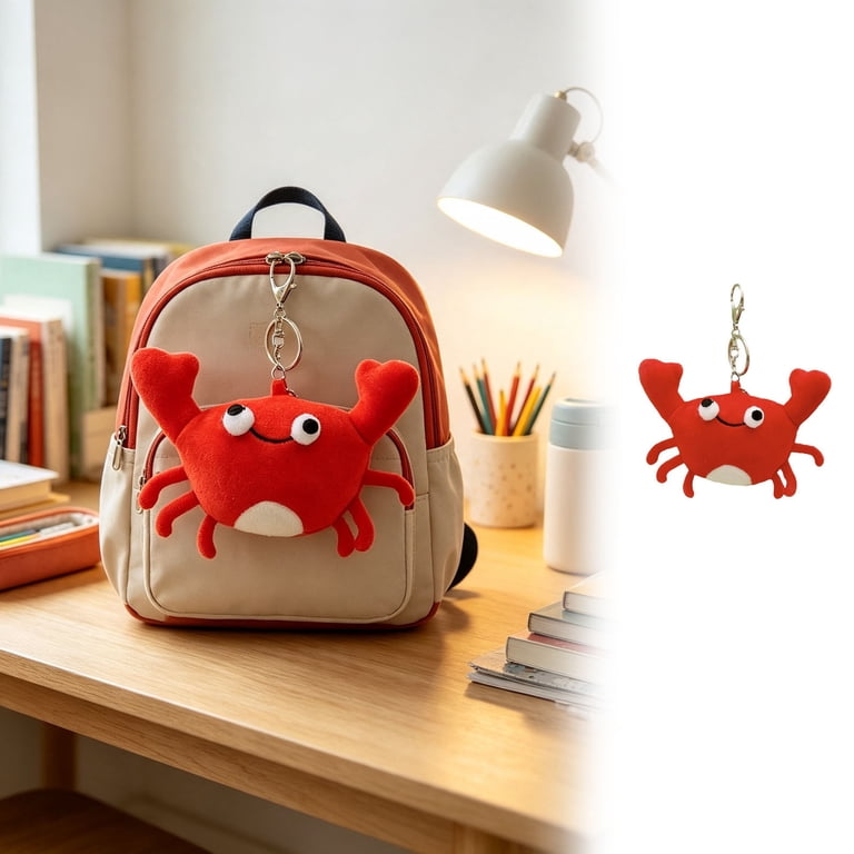 zhonghuaying Crab Figure Keychain Cute Animal Shaped Bag Charm With ...