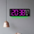 Large LED Wall Clock with Temperature Display and Auto Brightness ...