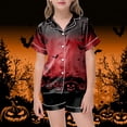Cathalem Pajamas Satin Pjs Set Short Sleeve Button Down Silky Sleepwear ...