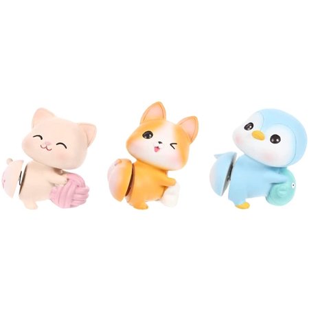 HTCM 2Pcs Cartoon Animal Shaking Hip Toy Shaking Head Cat Penguin ...