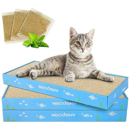 Sepeda 3Pcs Cat Scratching Pads, Double-Sided Corrugated Horizontal Cat ...