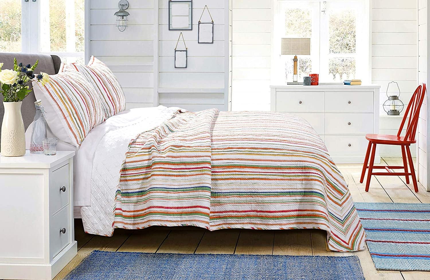 Sunset Stripe Quilt Set by Greenland Home Fashions - Walmart.com
