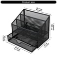 5-Section Desk Organiser with Sliding Drawer, Metal File Tray & Letter ...