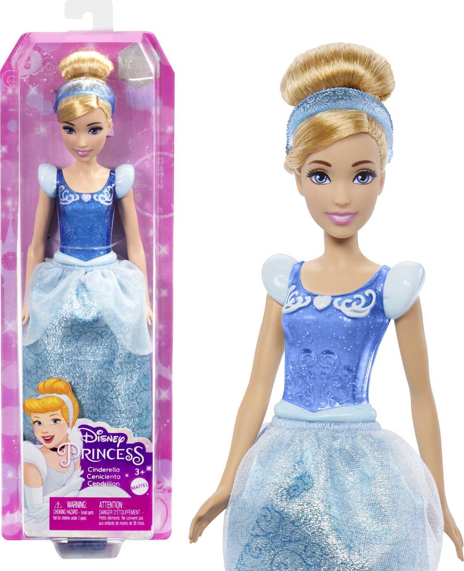 Disney Princess Cinderella Fashion Doll with Blonde Hair, Blue Eyes ...