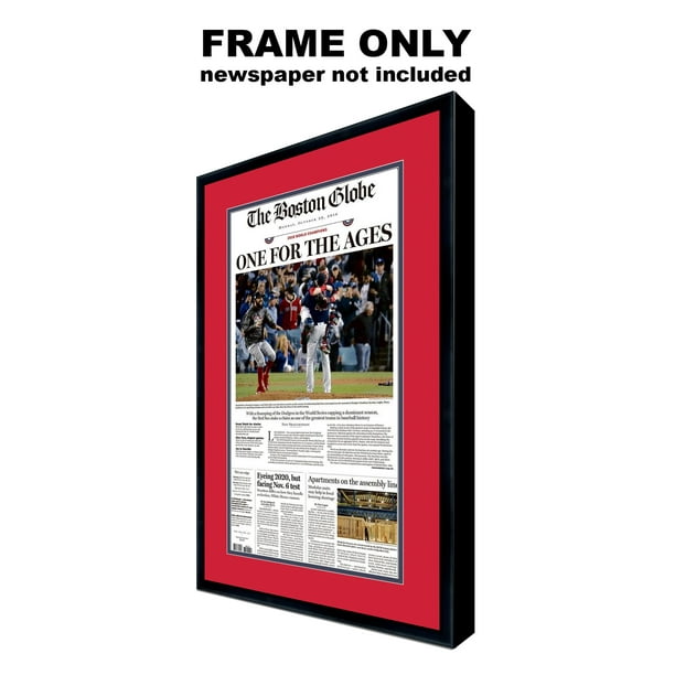 12x22 Newspaper Frame - with Red and White Double Mat - Made to Display ...