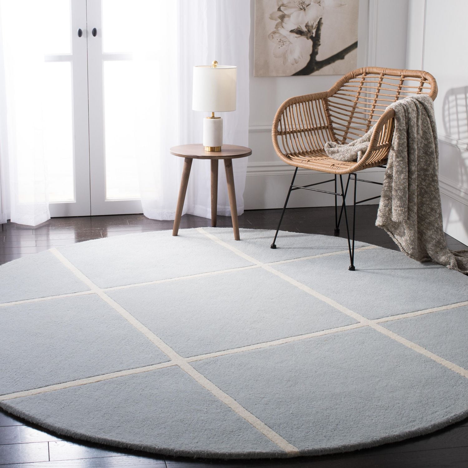 Safavieh Chatham Isaac Geometric Diamonds Area Rug 7 X 7 Round
