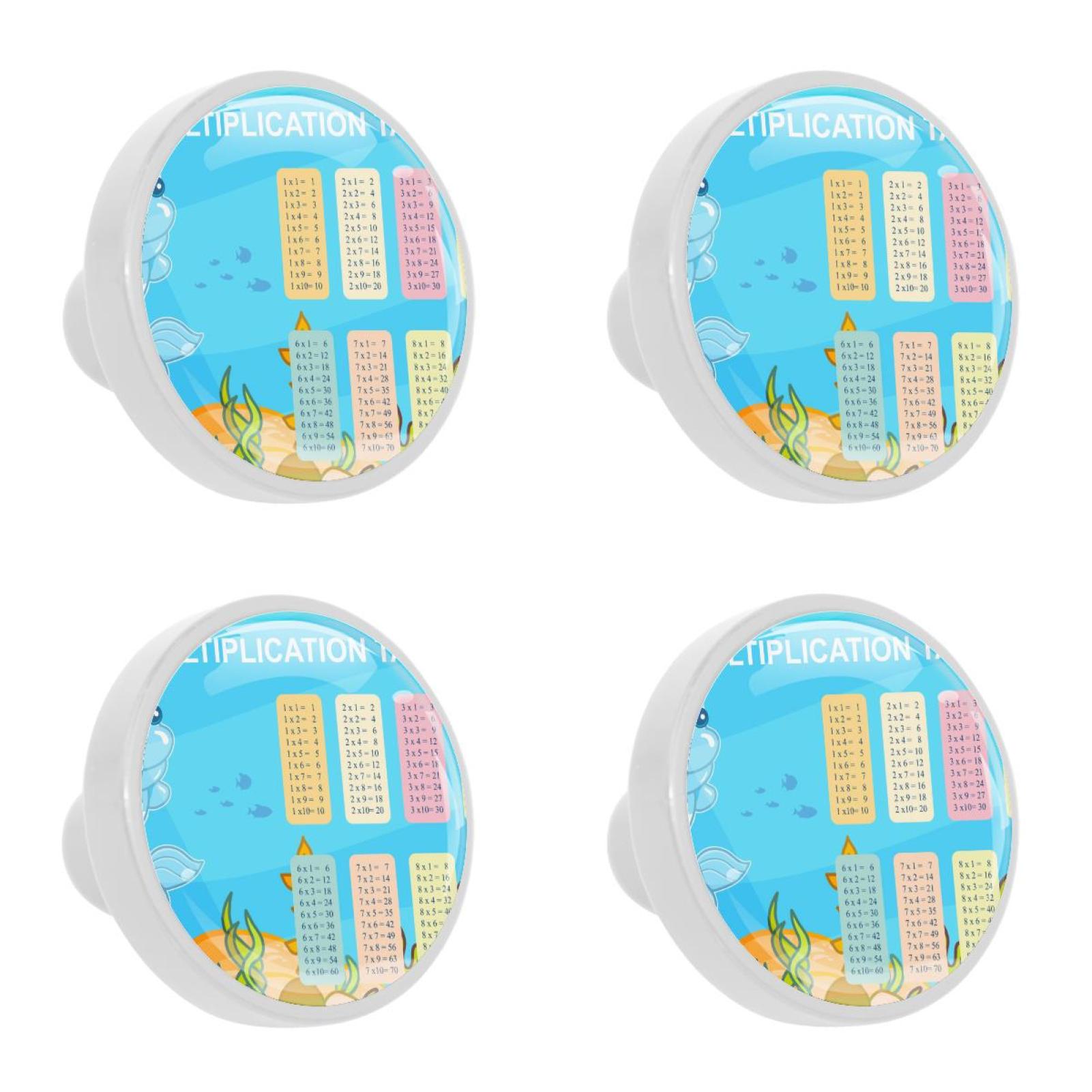 Ownta 4Pcs Kitchen Cabinet Knob Round Multiplication Table Knobs Closet ...