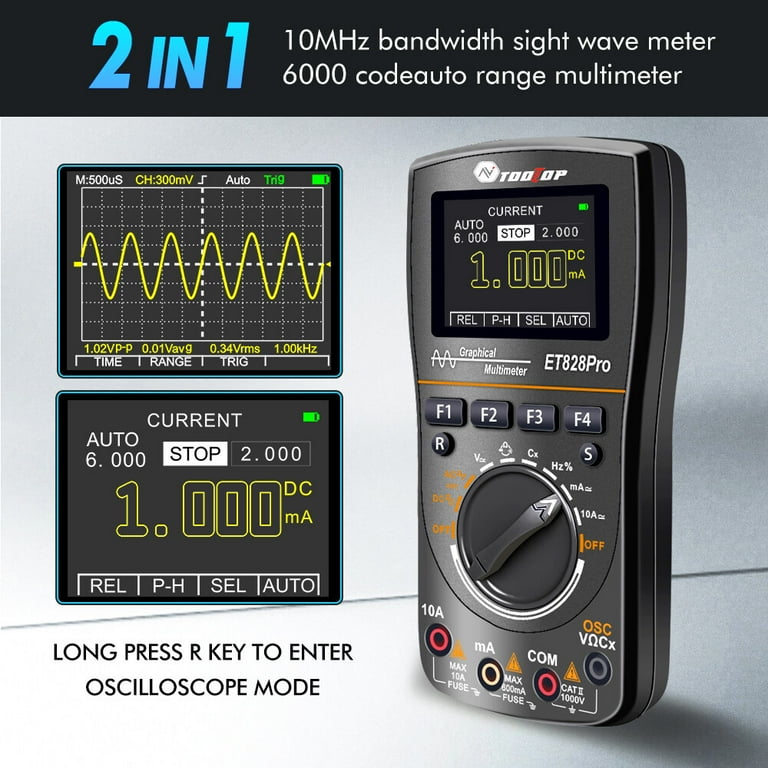 Oscilloscope Multimeter Handheld 2-in-1 - Digital Scope Meter With ...