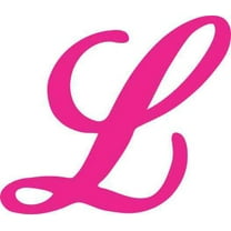 3.25in x 3in Pink Cursive L Monogram Sticker Fancy Vinyl Vehicle ...